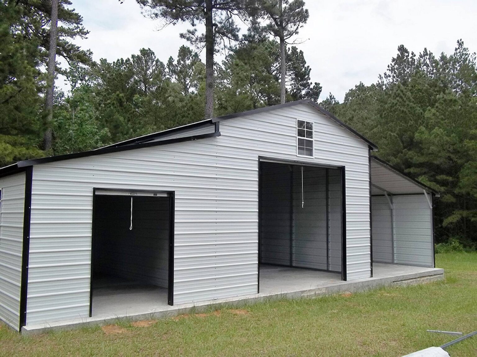 Deluxe White and Black Barn | Custom Structures Direct