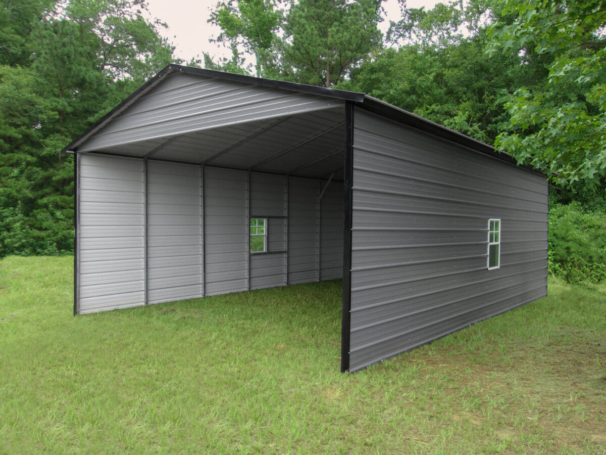 Three Sided A-Frame Carport with Windows | Custom Structures Direct