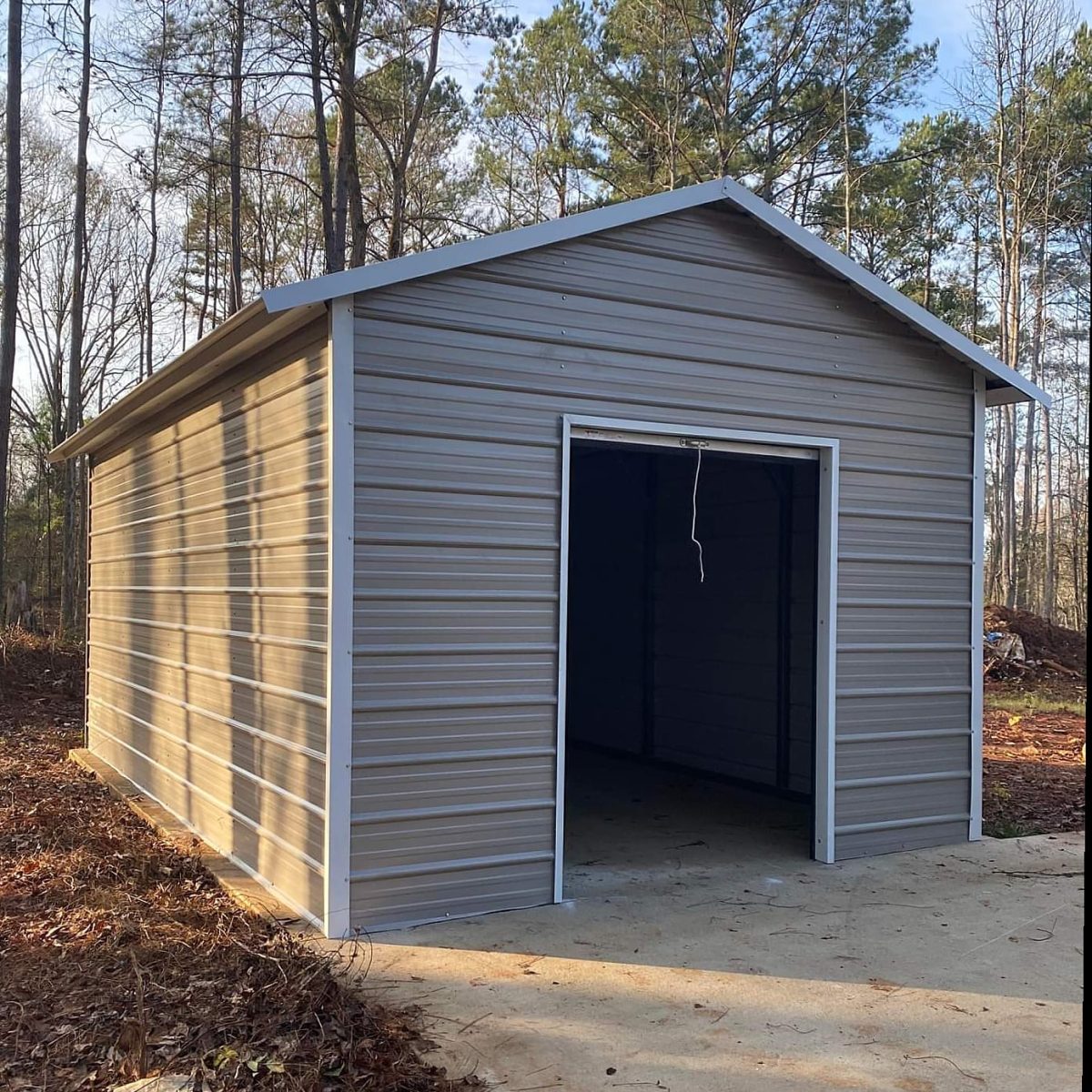 Taupe Single Garage | Custom Structures Direct