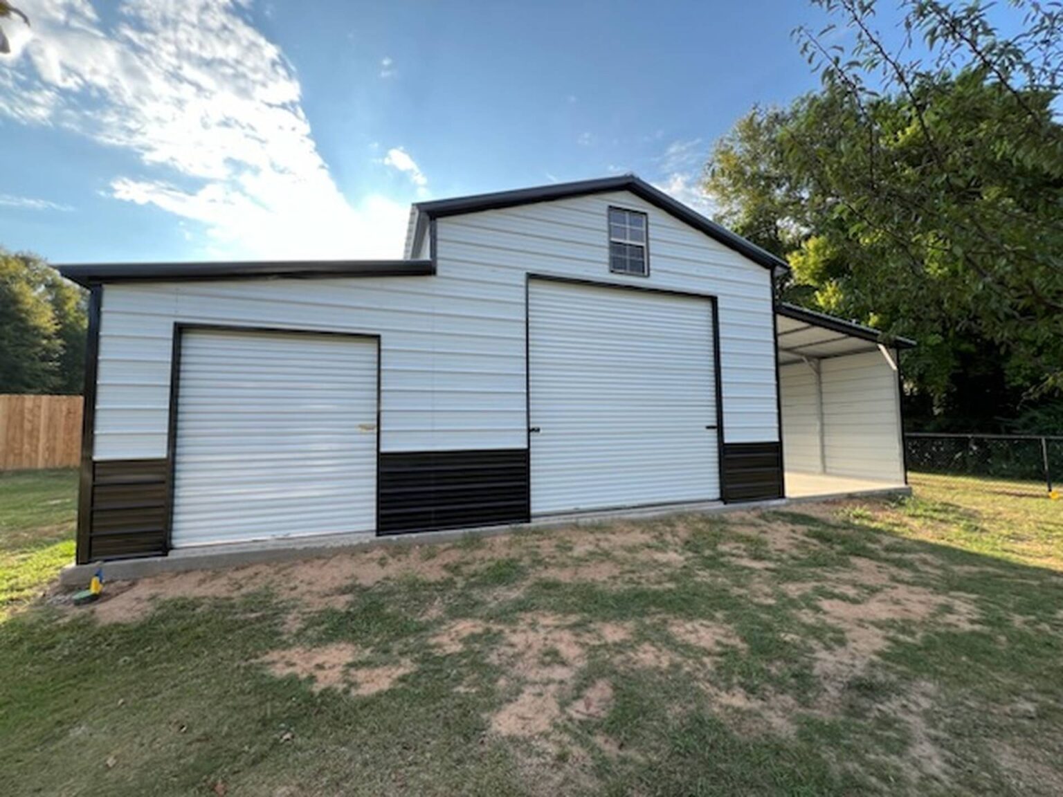Deluxe White and Black Barn | Custom Structures Direct