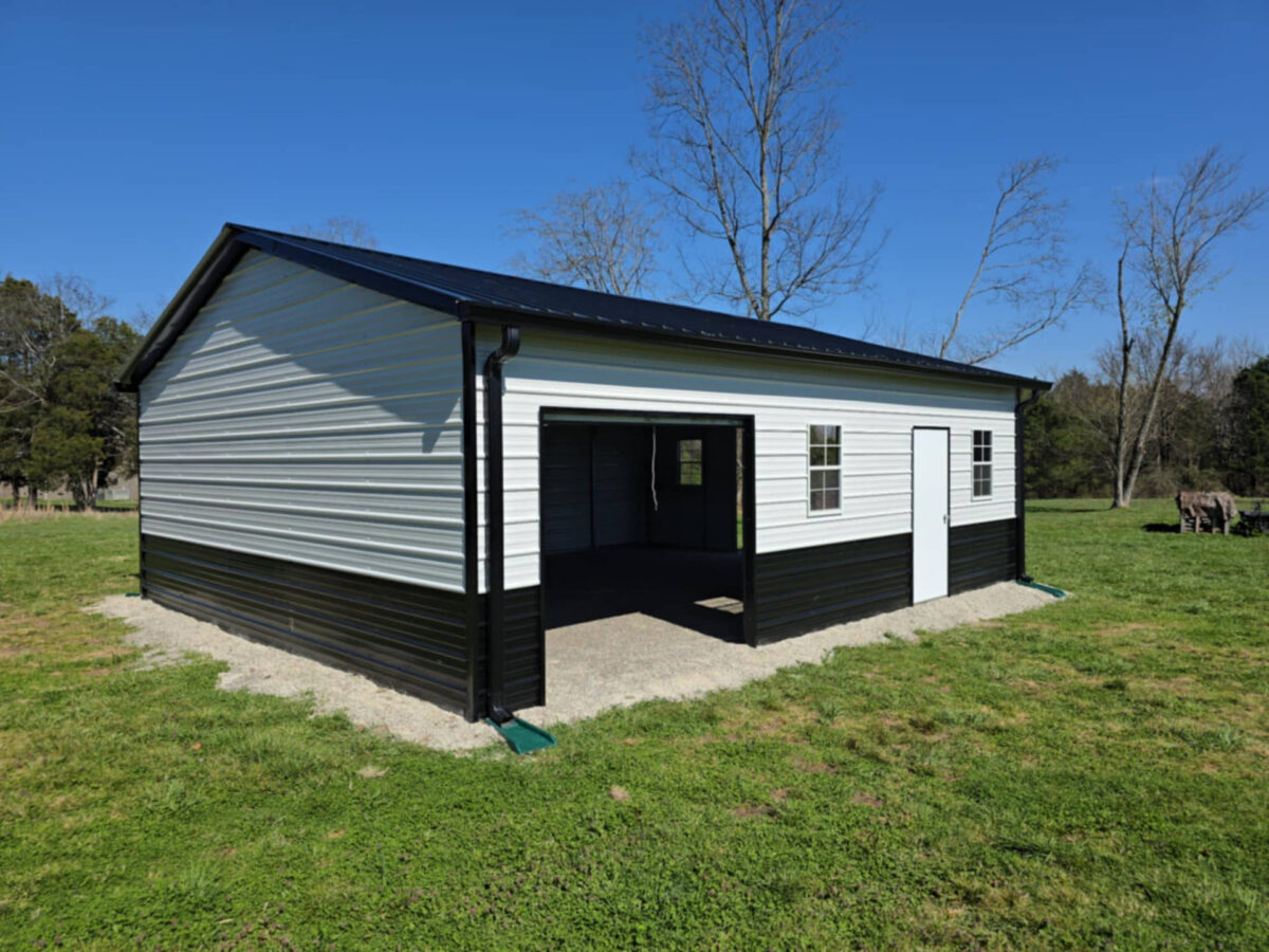 Double Door Garage with Gutters | Custom Structures Direct